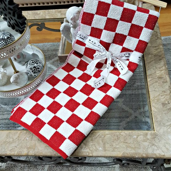 Max Studio | Bedding | New Boho Farmhouse Red White Check Blanket ...